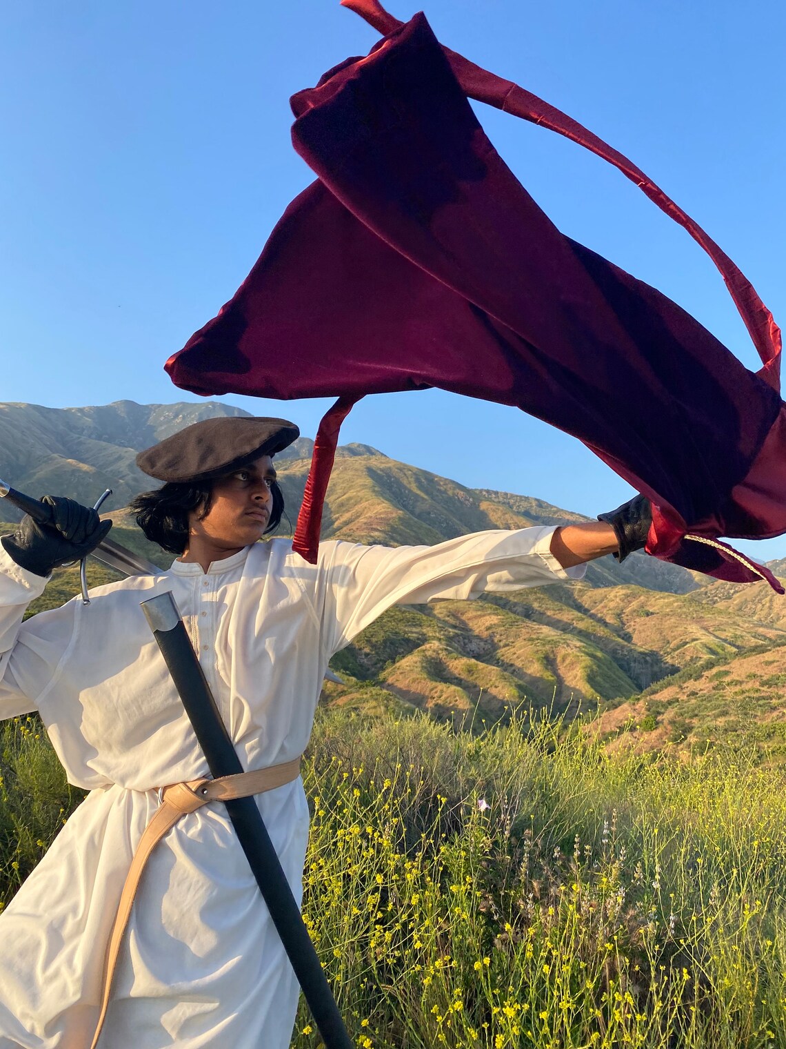 Renaissance Velvet Half Cape: Musketeer Costume, Red Satin Lined - Etsy