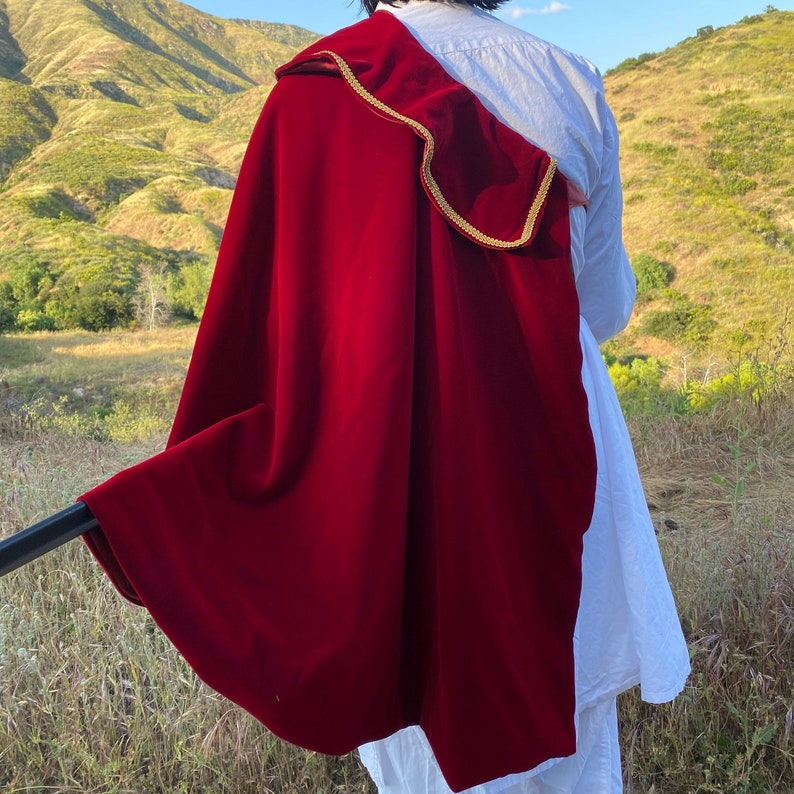 Renaissance Velvet Half Cape: Musketeer Costume, Red Satin Lined - Etsy