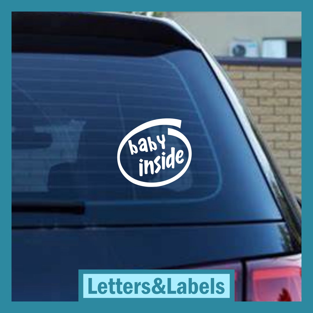 Vinyl Car Decal Sticker Label Baby Inside Onboard - Etsy