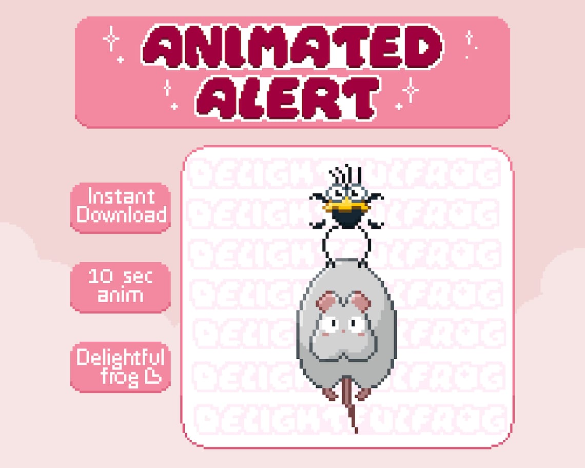 X7 Cute Animated Alerts/cute Twitch Alerts | Instant Download for Your ...