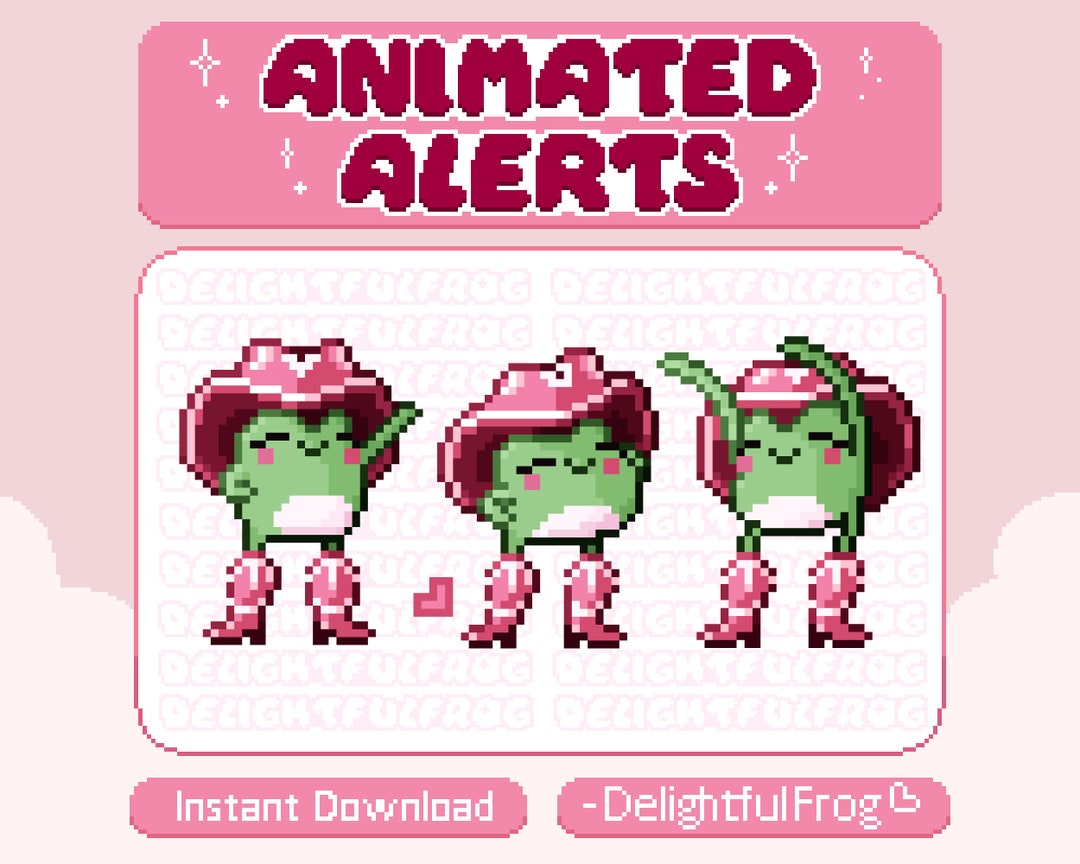 X3 Animated Froggy Disco Alerts /cute Cowboy Twitch Alert Pack ...