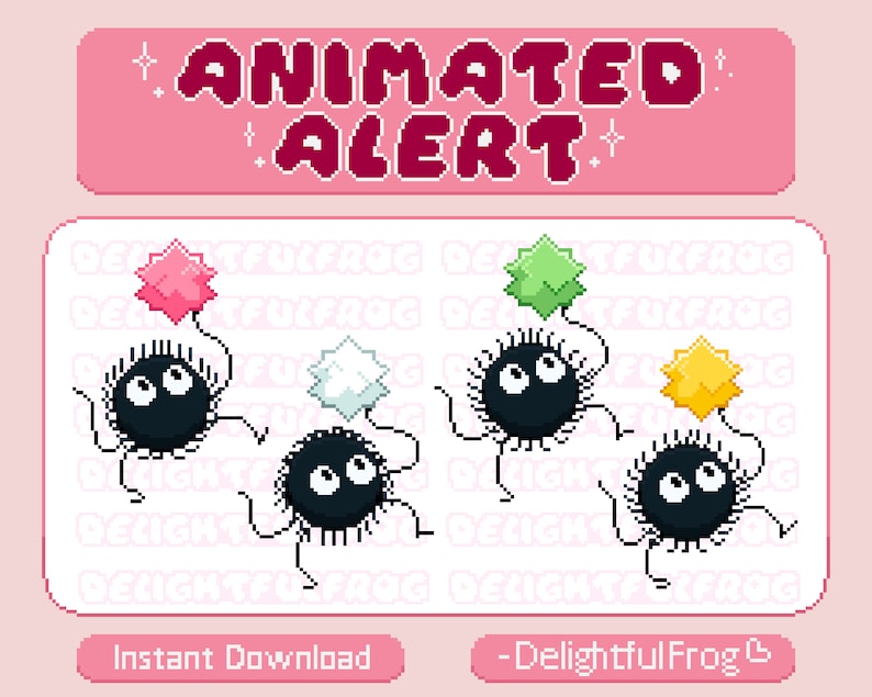 X7 Cute Animated Alerts/cute Twitch Alerts Instant Download for Your ...