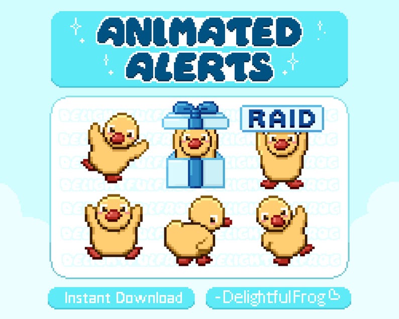 X6 Animated Duck Stream Alerts / Cute Twitch Alert | Instant Download ...