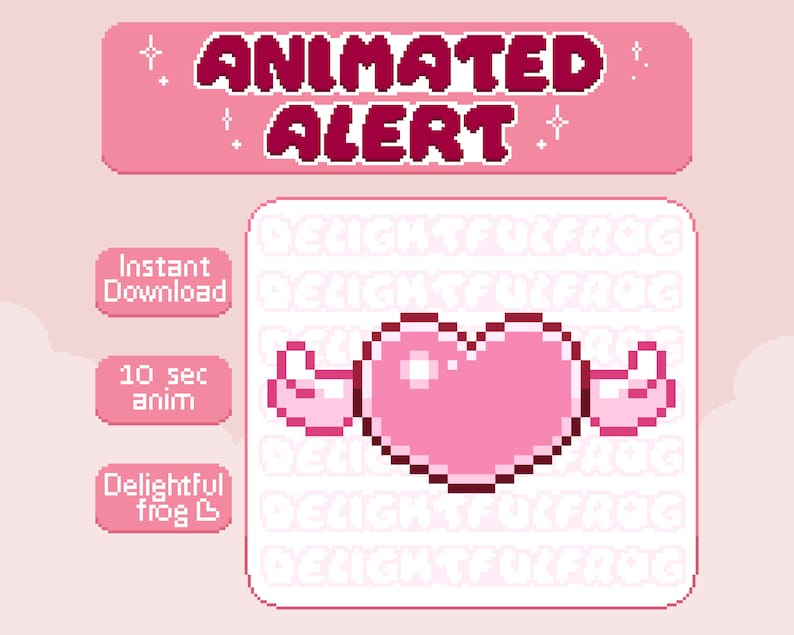 Animated Flying Heart Alert/cute Twitch Alert | Instant Download for ...