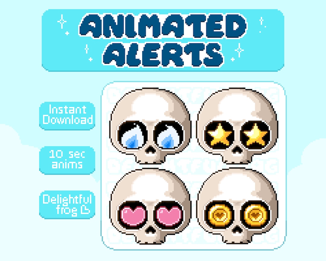X4 Animated Skull Alerts/spooky Twitch Alerts | Instant Download for ...