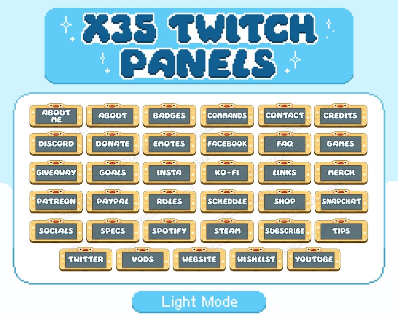 X35 Duck Switch Twitch Panels | Cute Ducky Stream Panels | 8 Bit Pixel ...