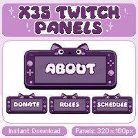 X35 Duck Switch Twitch Panels Cute Ducky Stream Panels 8 Bit Pixel Art ...