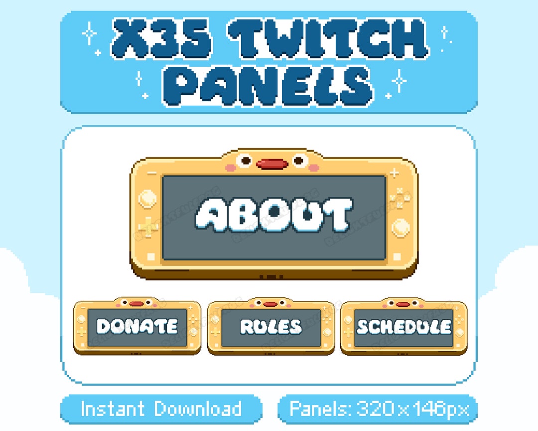 X35 Duck Switch Twitch Panels | Cute Ducky Stream Panels | 8 Bit Pixel ...