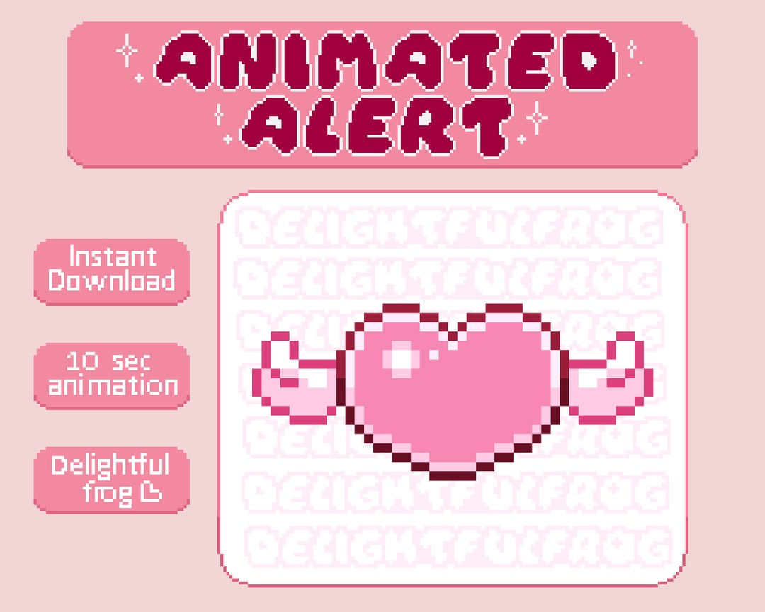 Animated Flying Heart Alert/cute Twitch Alert Instant Download for Your ...