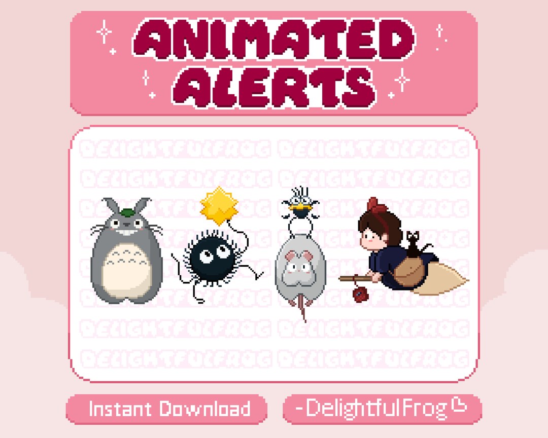 X7 Cute Animated Alerts/cute Twitch Alerts | Instant Download for Your ...