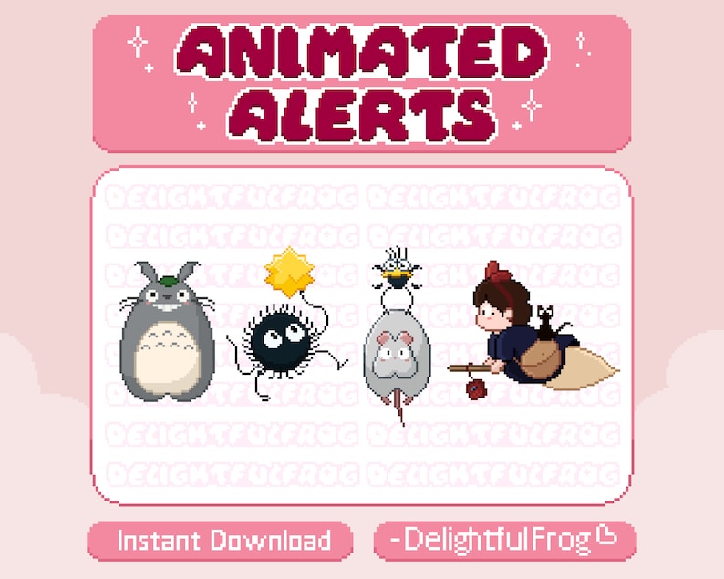 X7 Cute Animated Alerts/cute Twitch Alerts | Instant Download for Your ...
