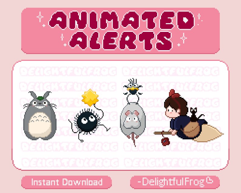X7 Cute Animated Alerts/cute Twitch Alerts Instant Download for Your ...