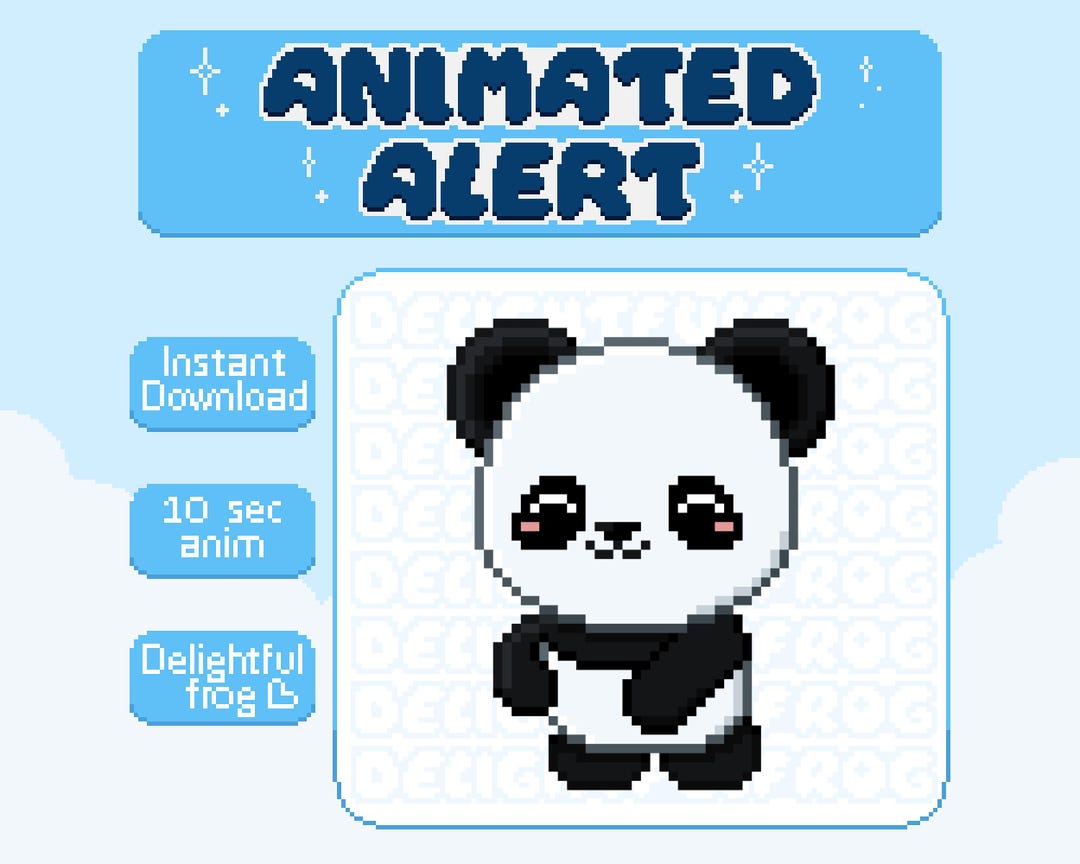 Animated Panda Disco Alert/cute Bear Twitch Alert | Instant Download ...