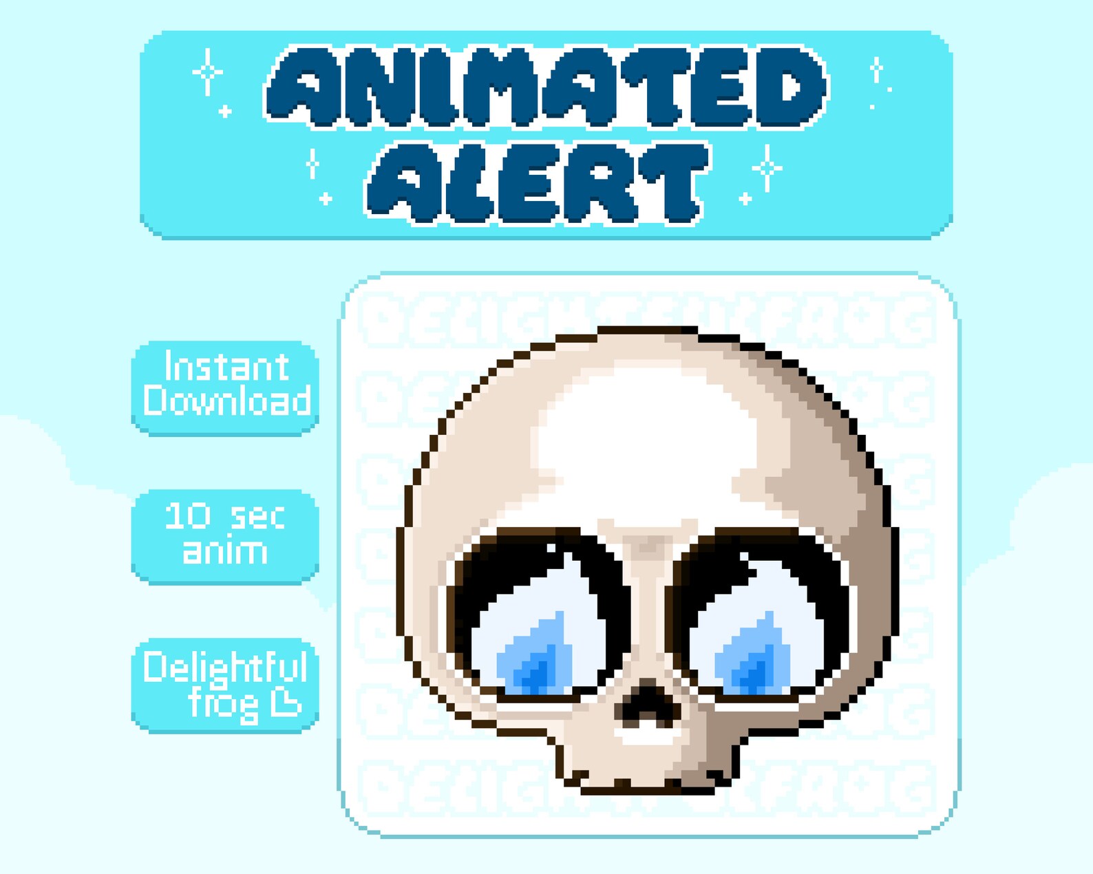 Animated Fire Skull Alert/spooky Twitch Alert | Instant Download for ...