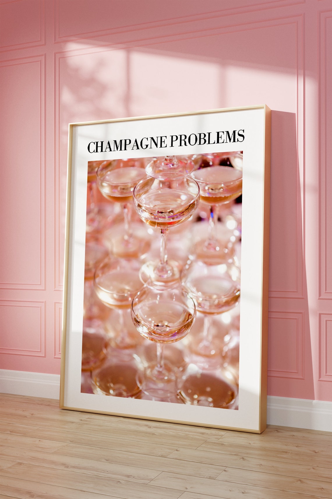 Chic Champagne Problems Poster for Bar Cart and Apartment Decor Trendy ...