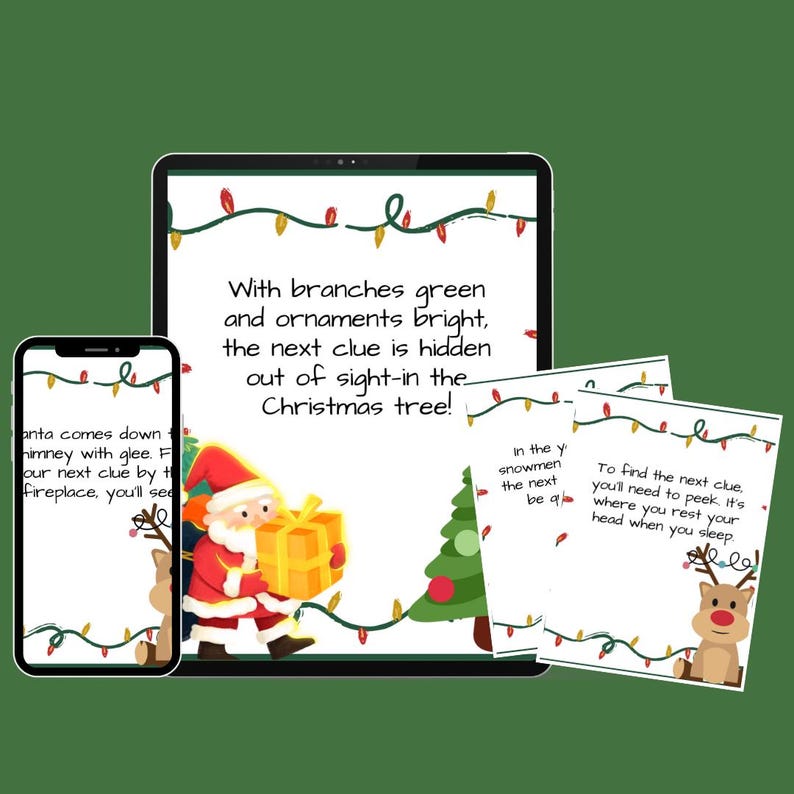 Kids Christmas Scavenger Hunt Printable | Editable Canva Template | 40 ...