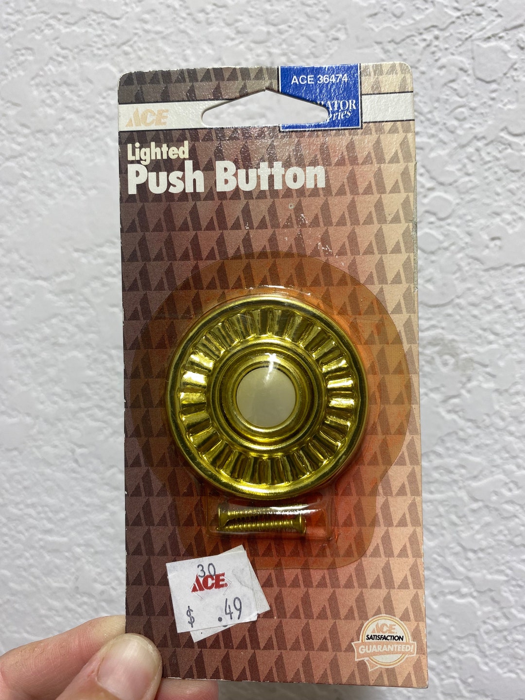 Vintage Brass Lighted Doorbell Button - Etsy