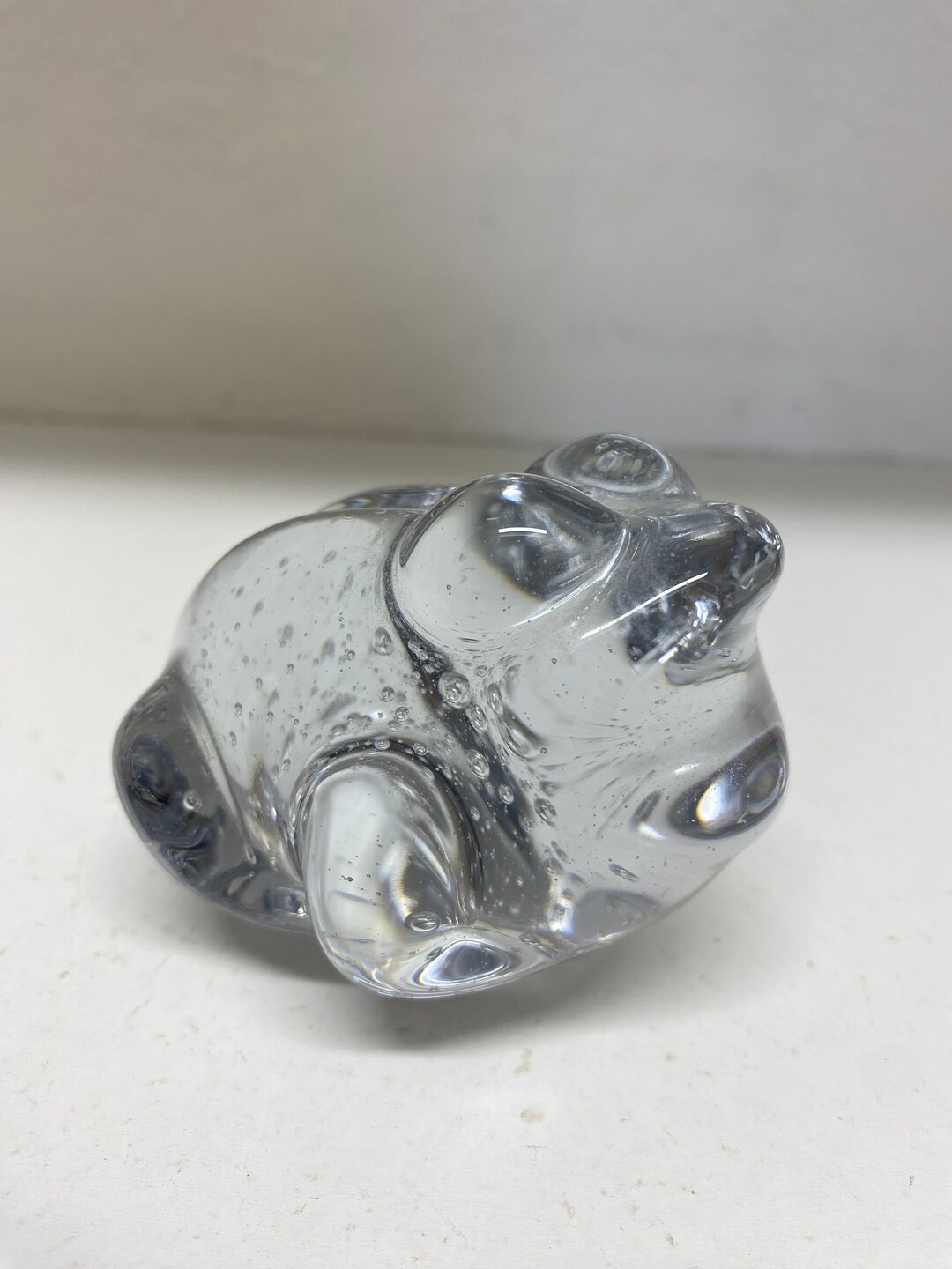 Vintage Glass Frog Paperweight - Etsy