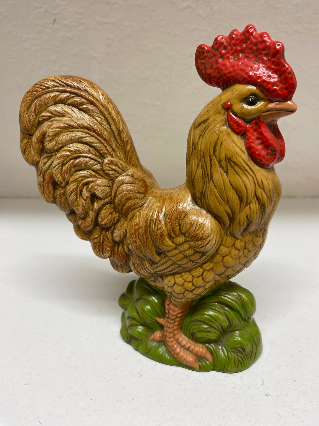 Vintage Hand Painted Ceramic Rooster - Etsy