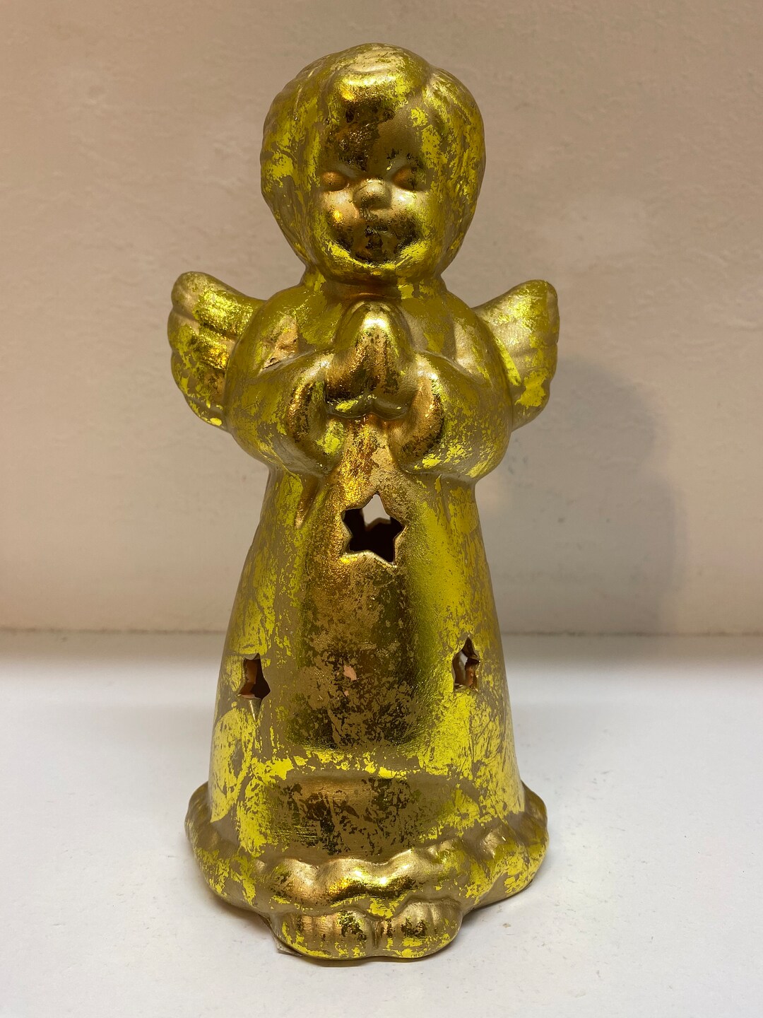 Gold Praying Angel Tea Light Holder - Etsy