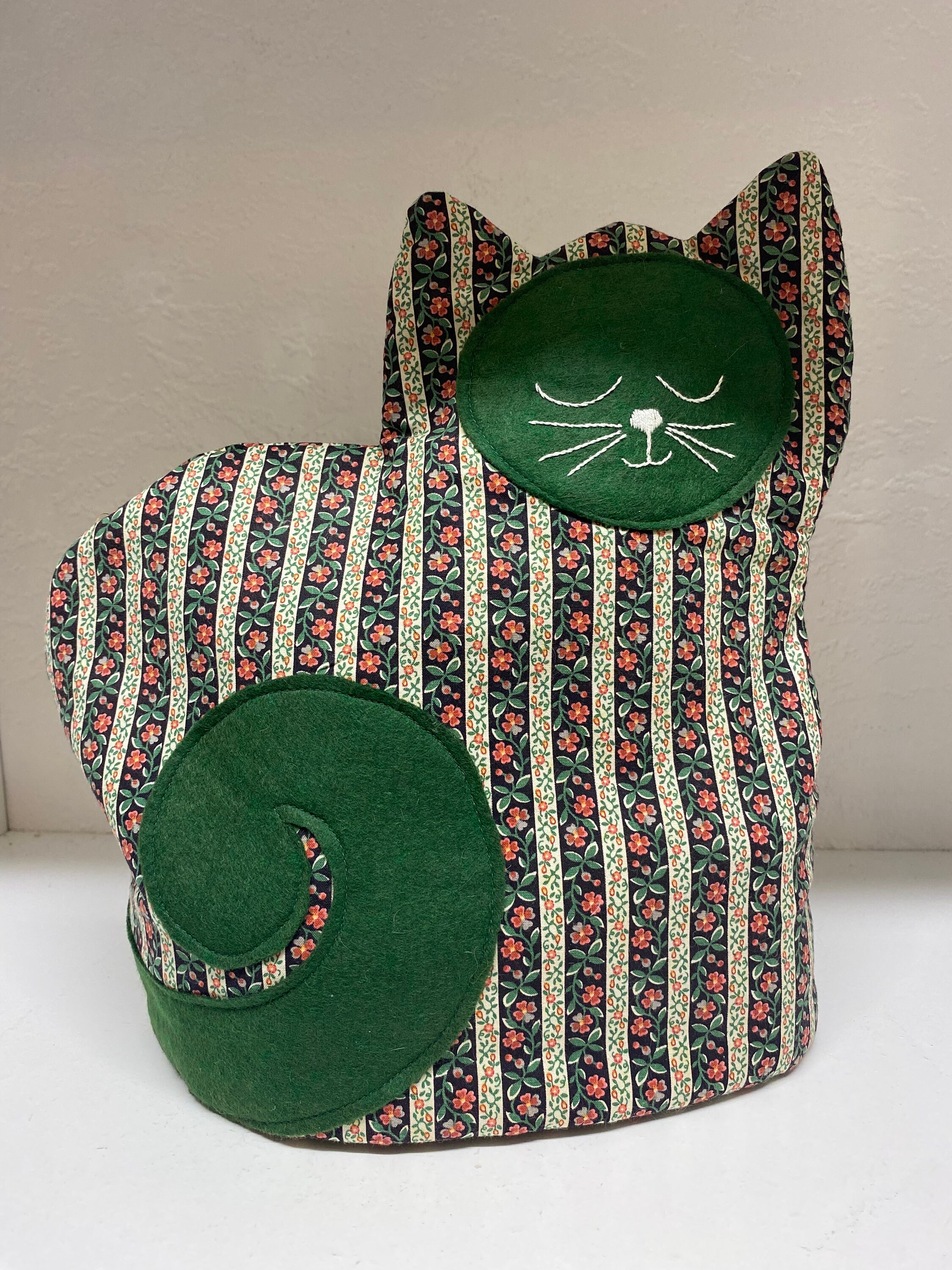 Handmade Toaster Cover Cottage Kitty Green and Striped With - Etsy