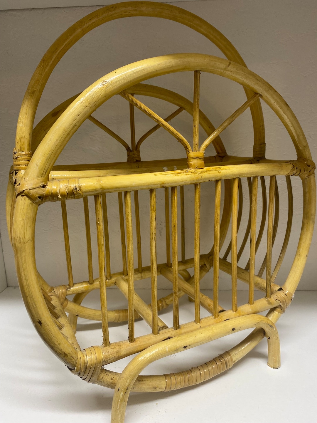 Vintage Bent/wrapped Bamboo Magazine/book Rack - Etsy