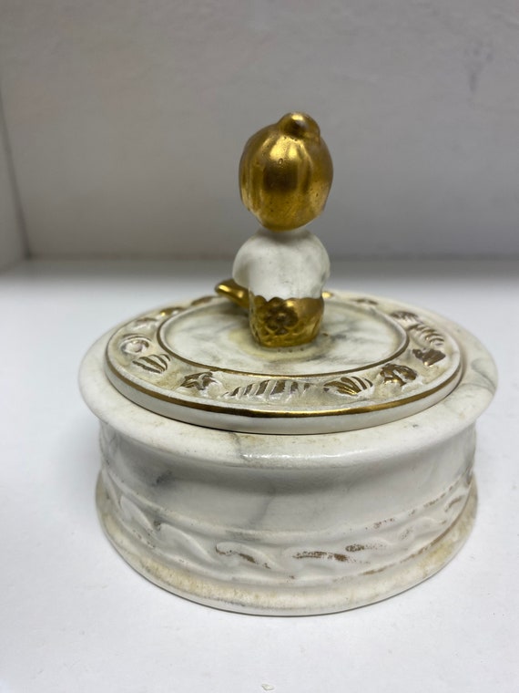 1950s Napcoware Mermaid Powder Jar With Gold Detail/S… - Gem