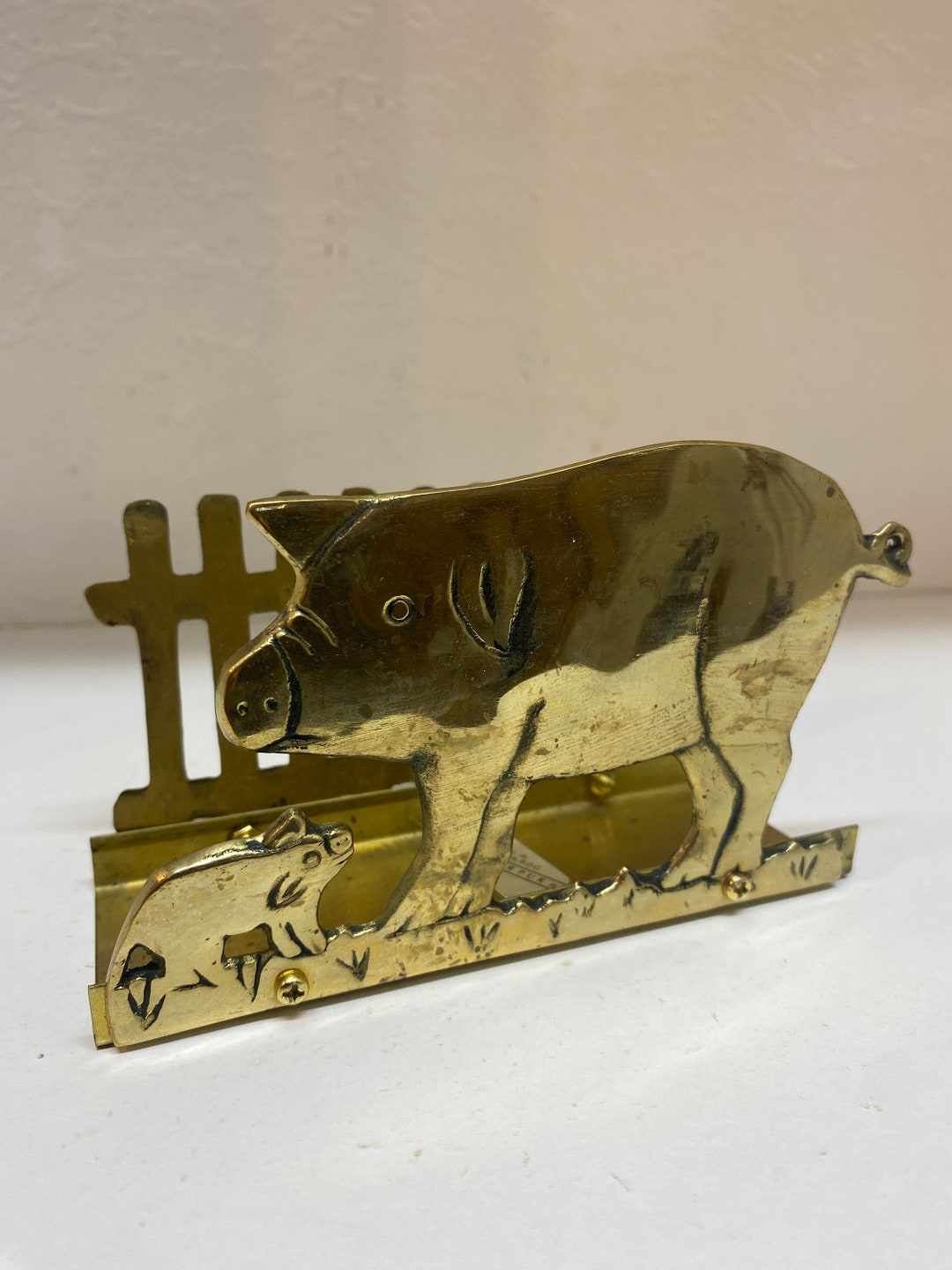 Brass Pig/piglet Napkin Holder - Etsy