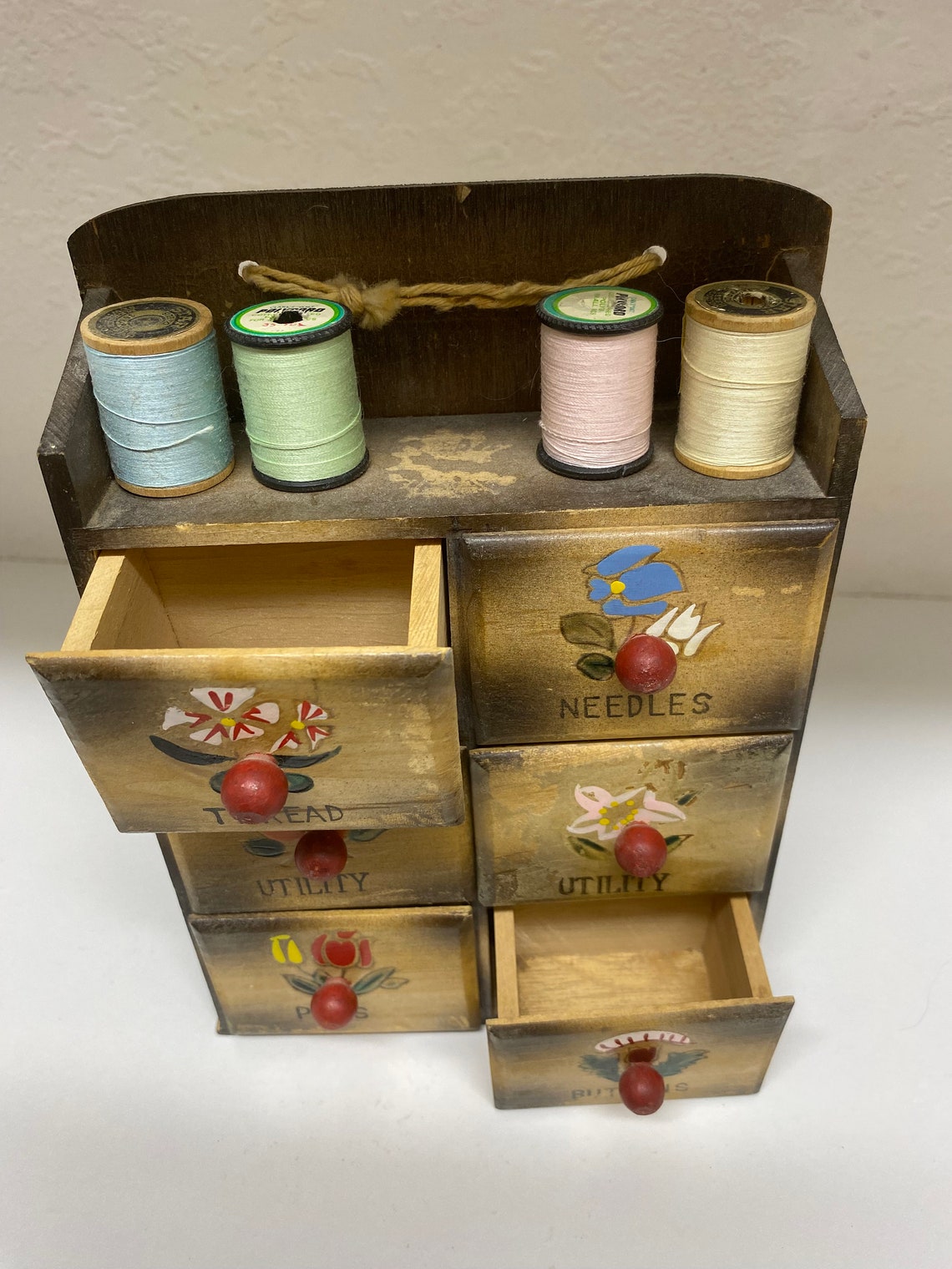 Vintage Mid Century Sewing Notions Box - Etsy