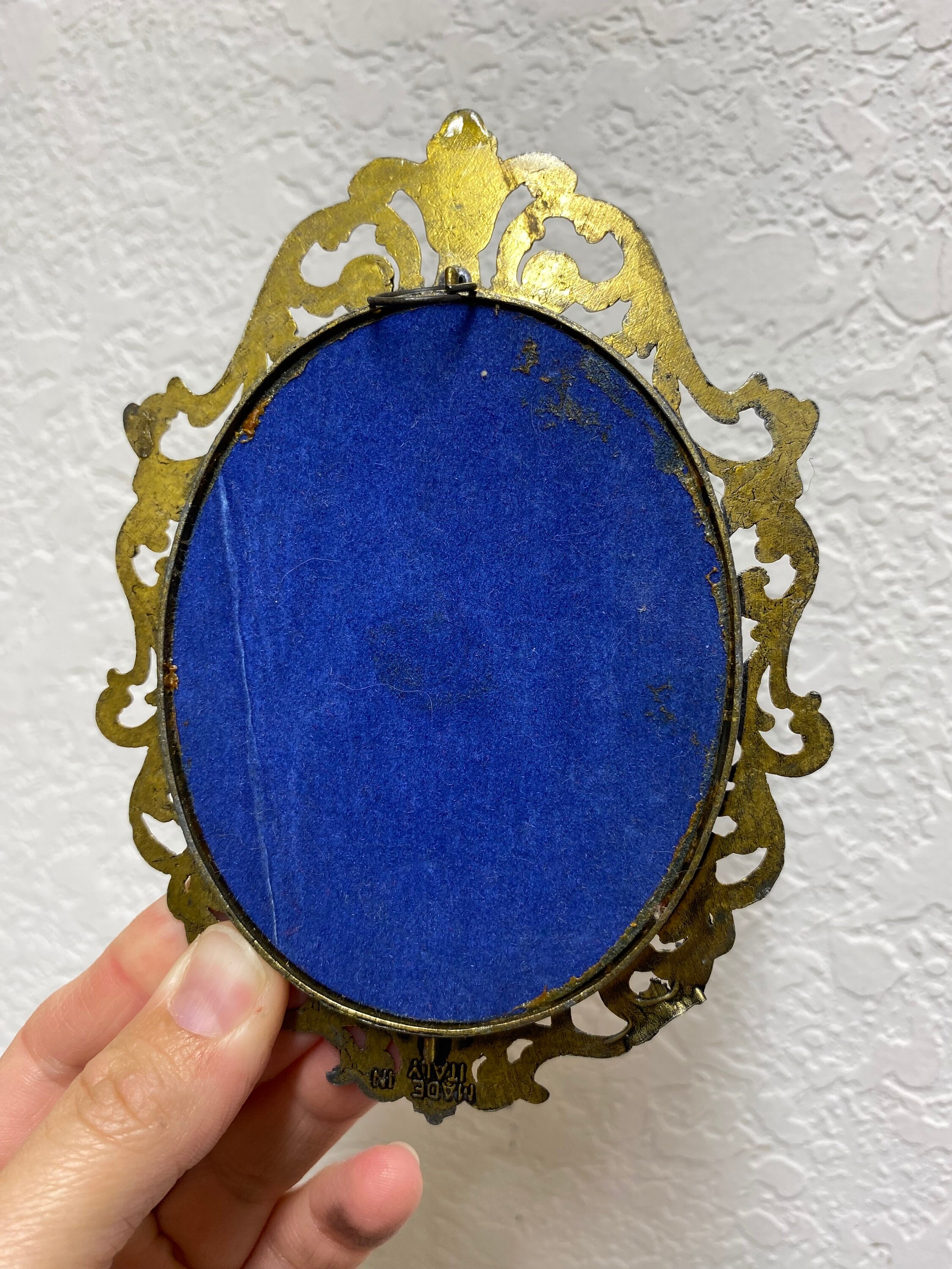 Vintage Ornate Italian Picture Frame Art Victorian Girl Reading Picture ...