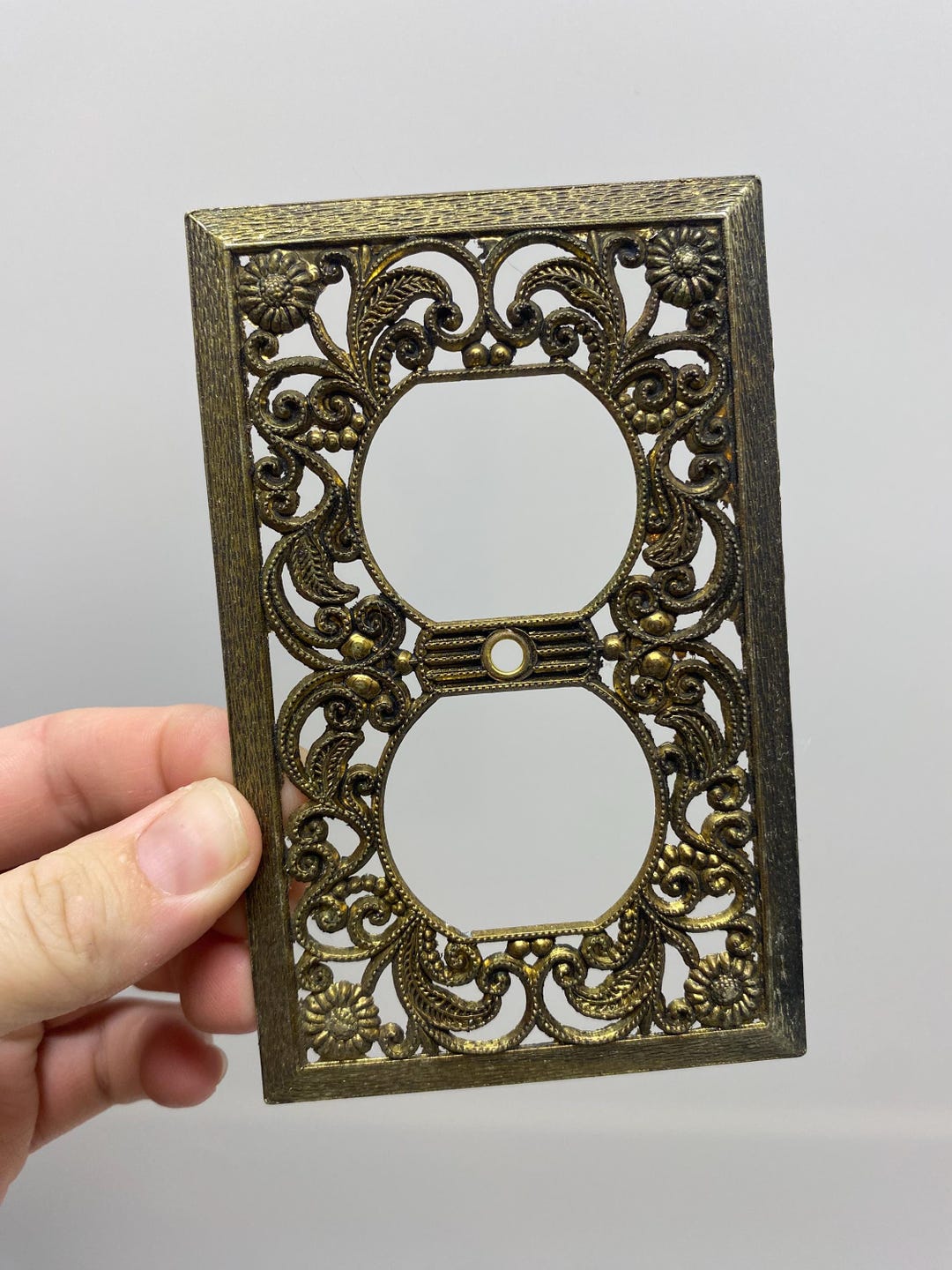 Vintage Ornate Filigree Outlet Cover - Metal - Etsy