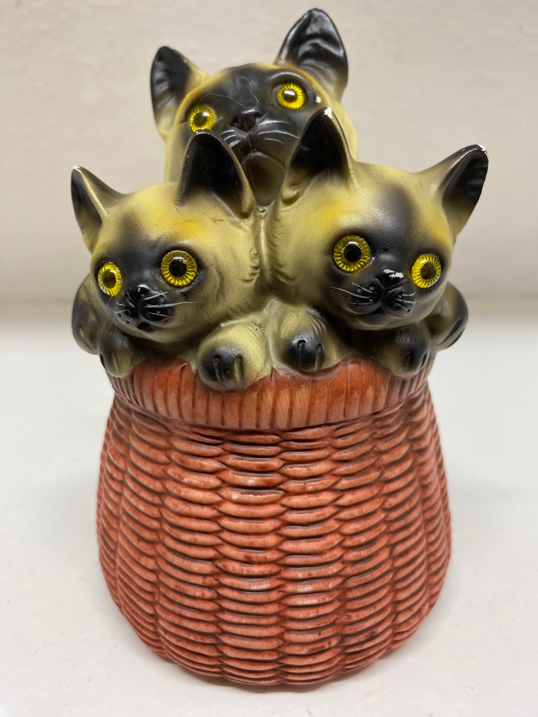 Vintage Lego Japan Music Box - Siamese Kittens in Basket - Etsy