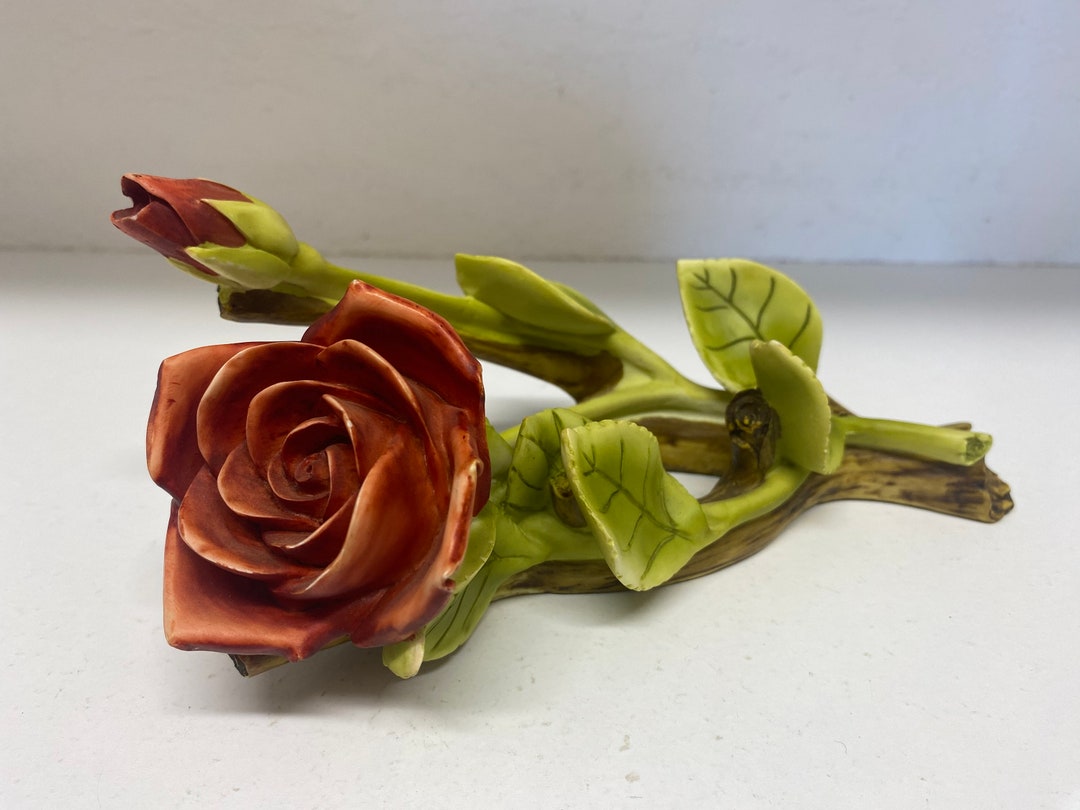 Vintage Red Rose Figurine Hermes Decor - Etsy