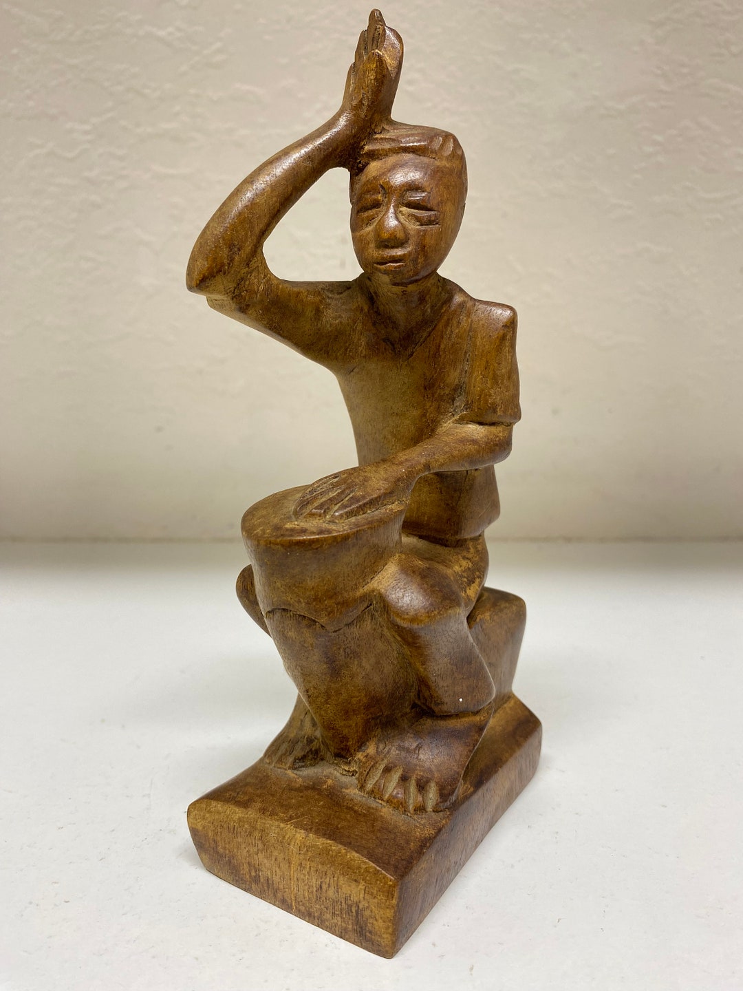 Vintage African Drummer Wooden Carved Figurine - Etsy