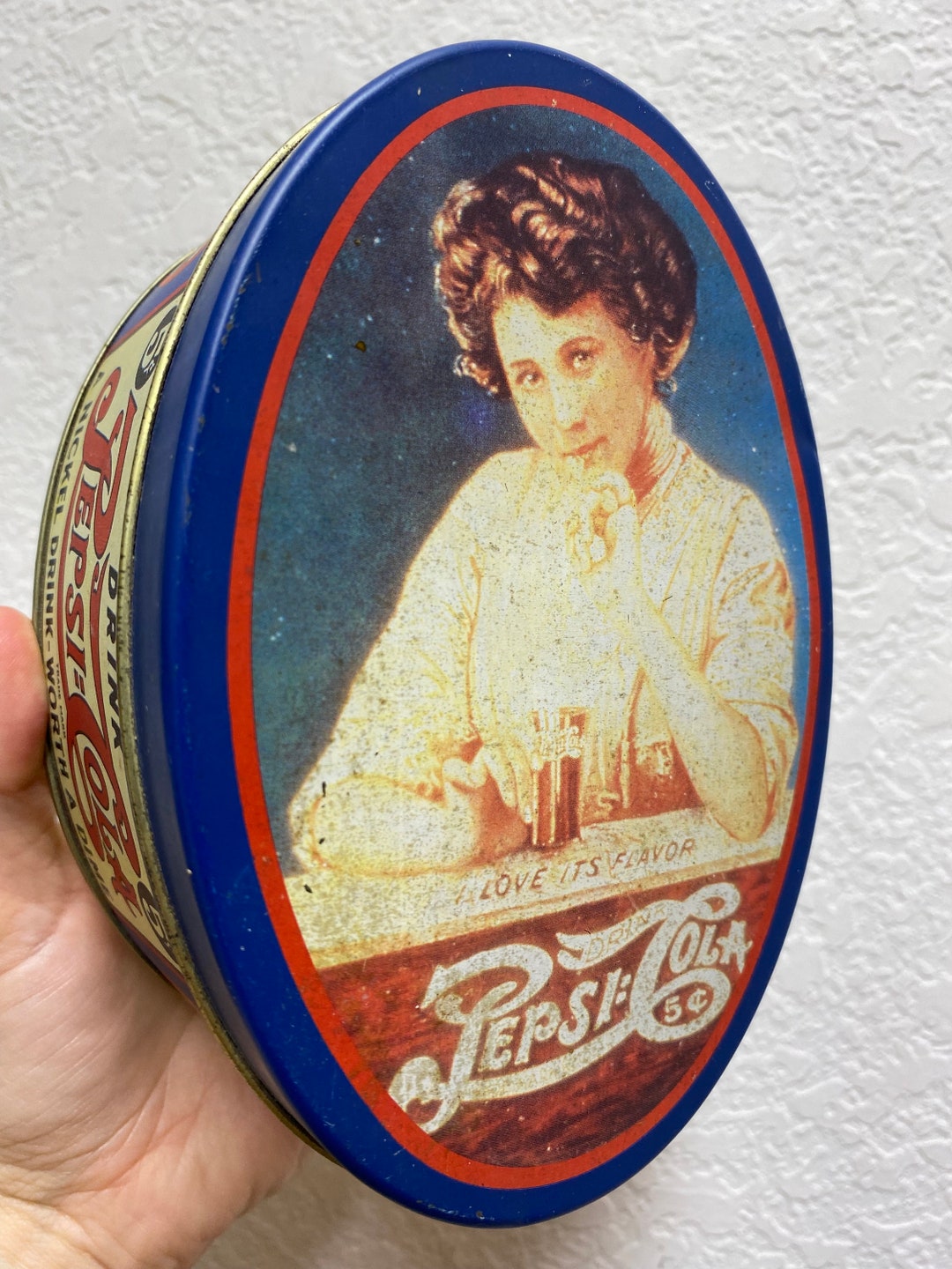 1988 Oval Pepsi Cola Reproduction Tin - A Nickel Drink Worth a Dime - Etsy