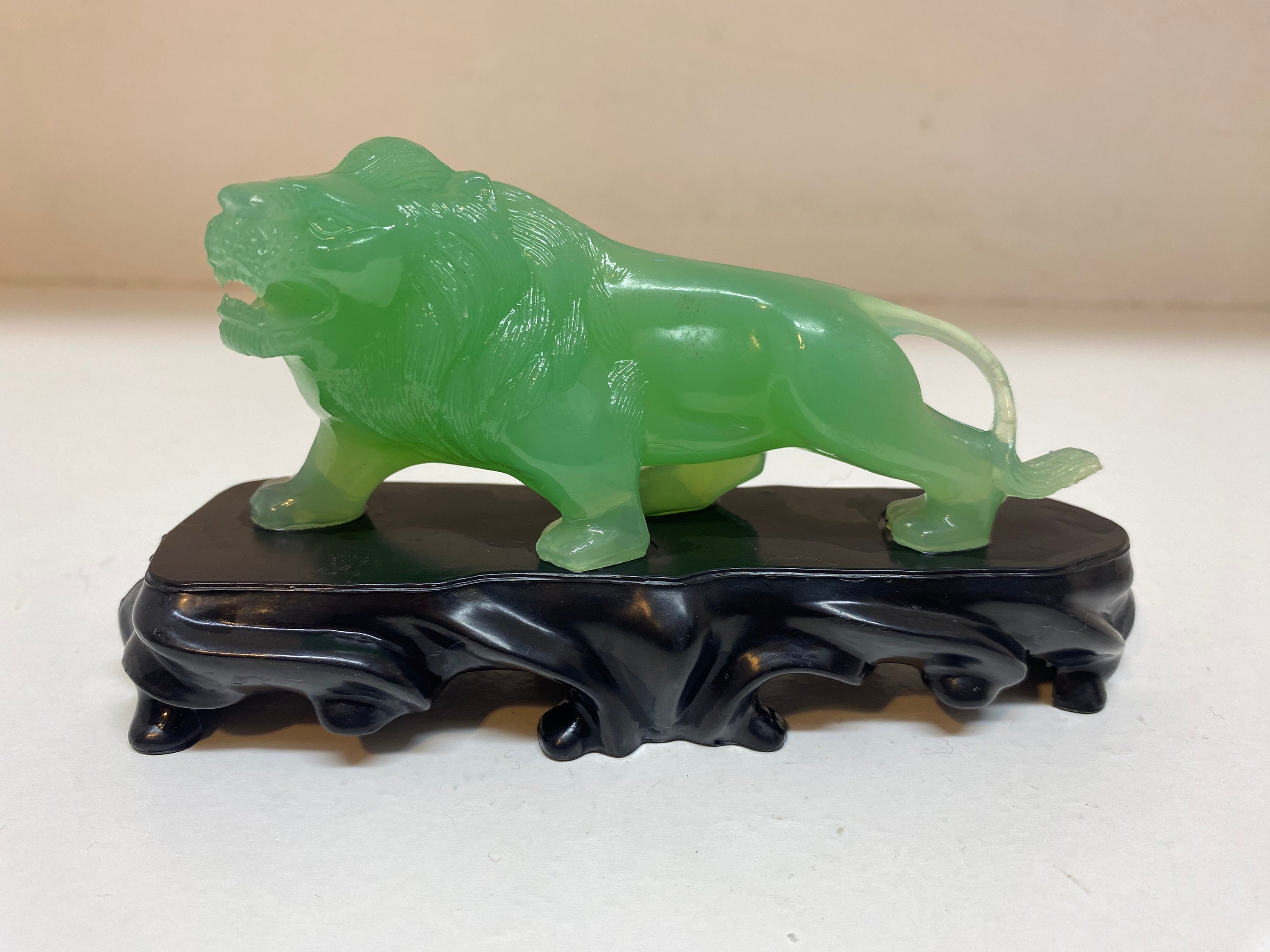 Vintage Faux Jade Plastic Art Deco Lion - Etsy