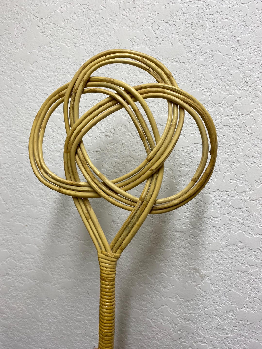 Vintage Rattan Rug Beater - Primitive Wrapped Wood - Etsy