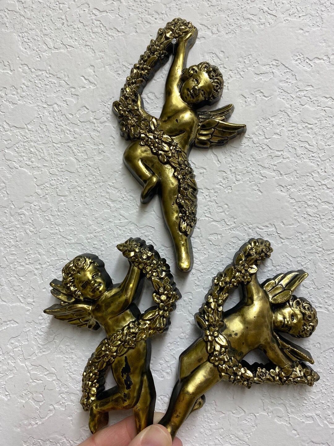 Vintage Gold Cherub Angel Wall Decor by Syroco Inc. - Etsy