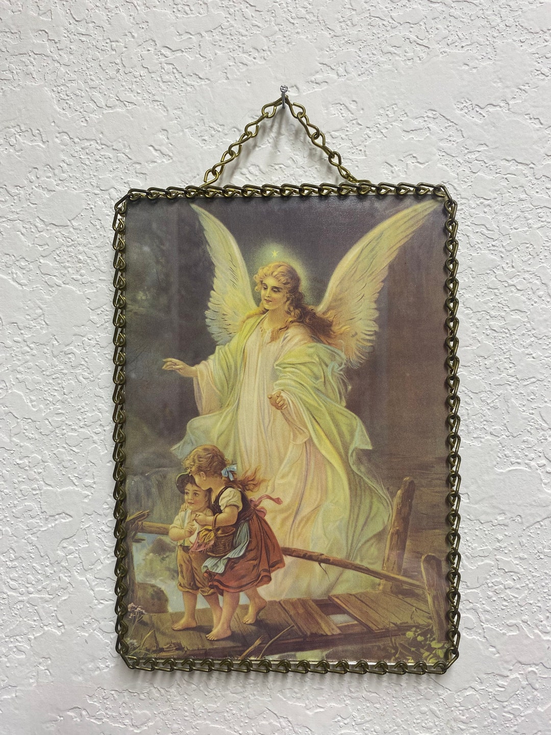 Vintage Guardian Angel Chain Picture - Etsy