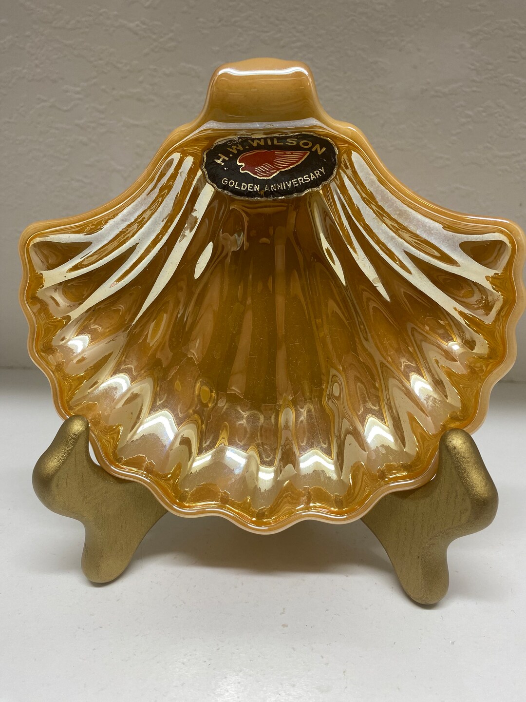 Peach Lusterware Seashell Fire King Trinket Dish/serving Tray - Etsy