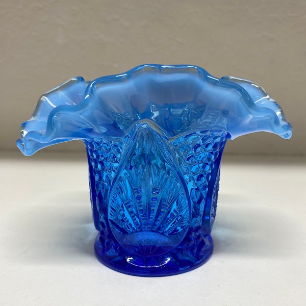 Blue Opalescent Vase - Etsy