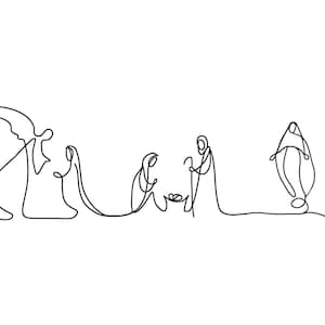 Mary's Life Line Art, Catholic Line Art, Simple Catholic Art, Print of ...