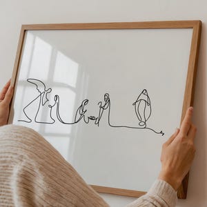 Mary's Life Line Art, Catholic Line Art, Simple Catholic Art, Print of ...