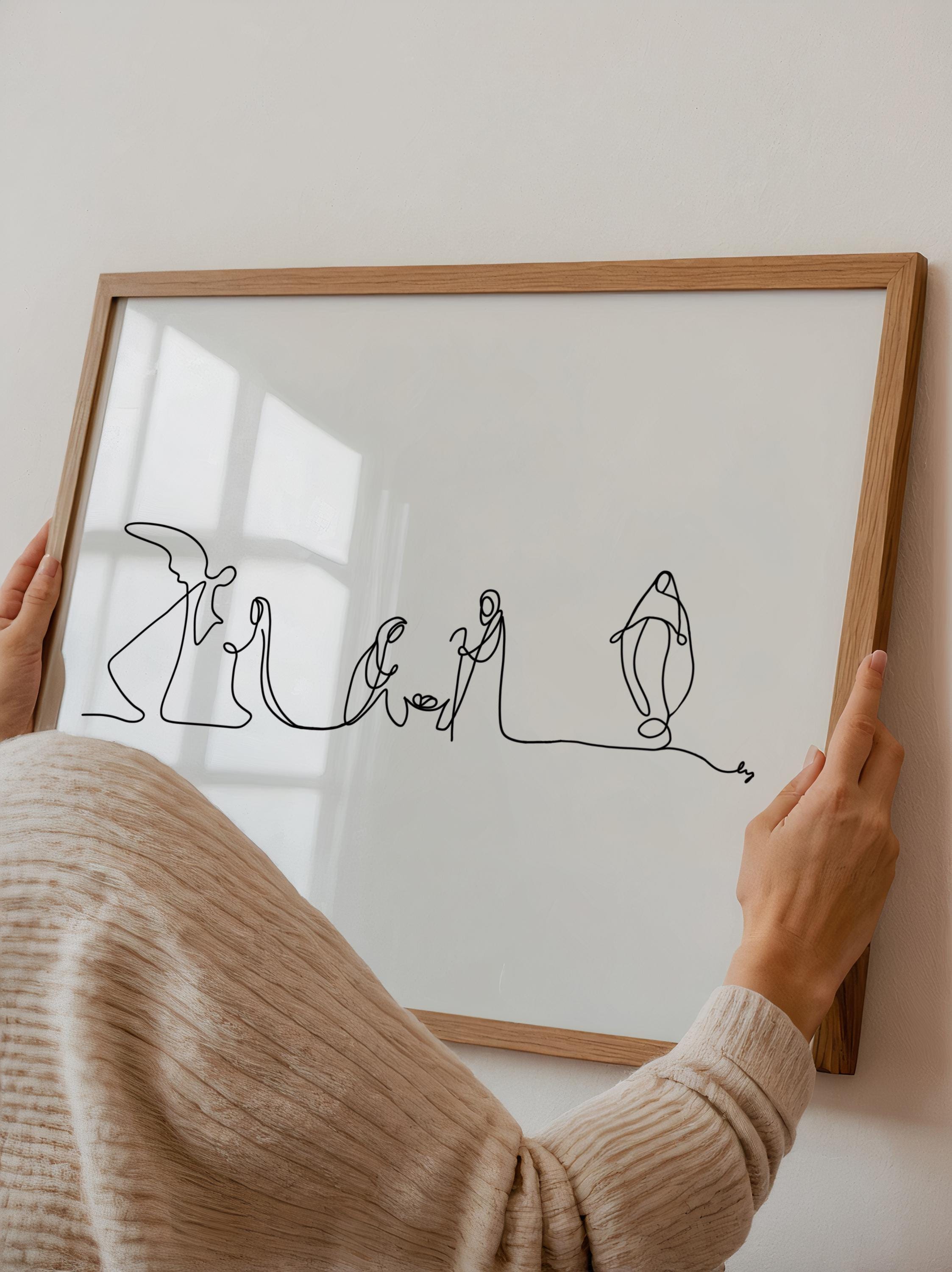 Mary's Life Line Art, Catholic Line Art, Simple Catholic Art, Print of ...