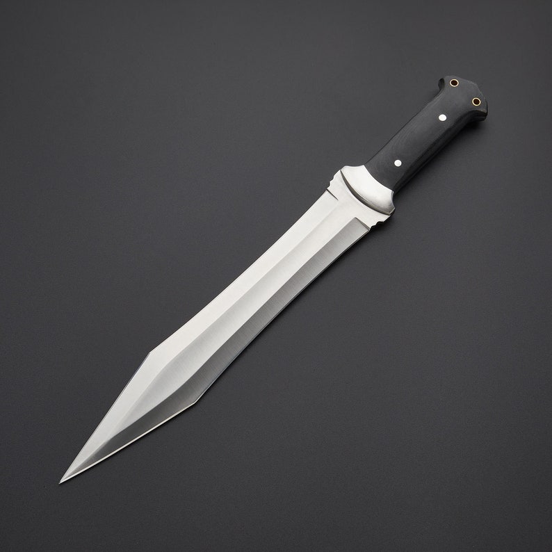 Handmade D2 Tool Steel Short Sword: Nightstalker With Leather Sheath - Etsy