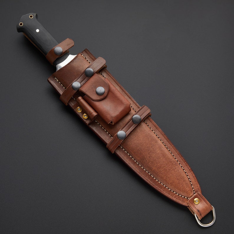 Handmade D2 Tool Steel Short Sword: Nightstalker With Leather Sheath - Etsy