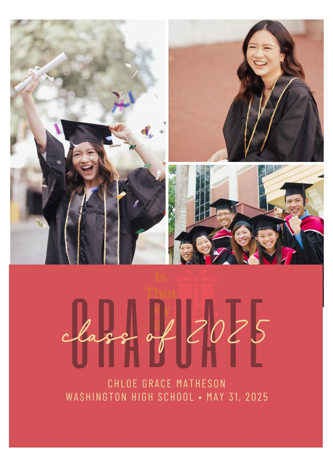 Graduation Announcement 2025 5x7 Canva Template DIGITAL DOWNLOAD - Etsy