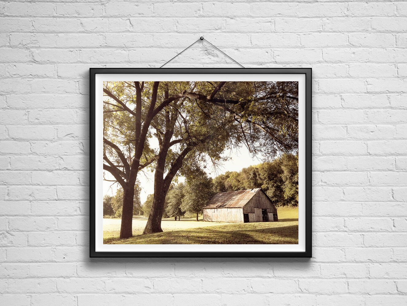 Printable Wall Art, Old Rustic Barn Photography, Trees, Country ...