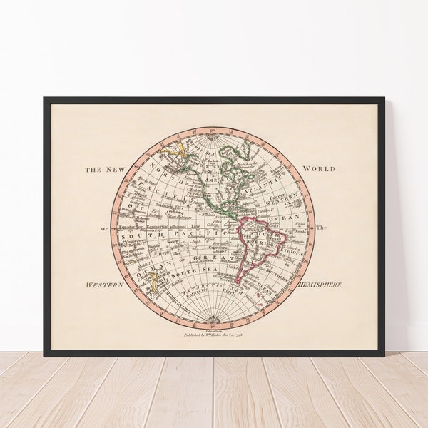 Vintage Downloadable Flat Earth Map, Fun Novelty, Old Map, Vintage Map ...