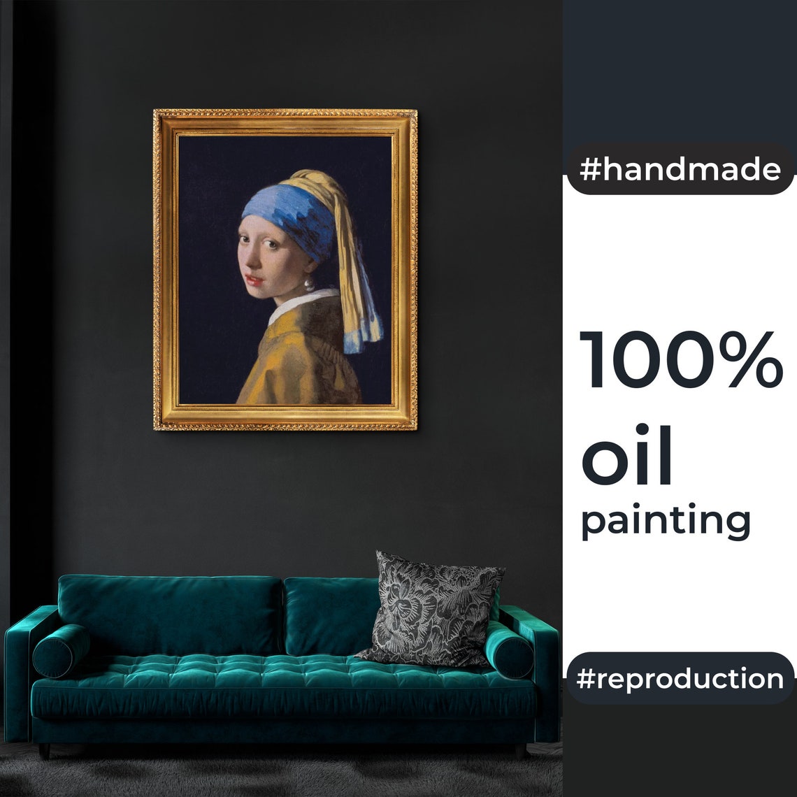 Johannes Vermeer Girl With a Pearl Earring, Oil Painting Reproduction ...